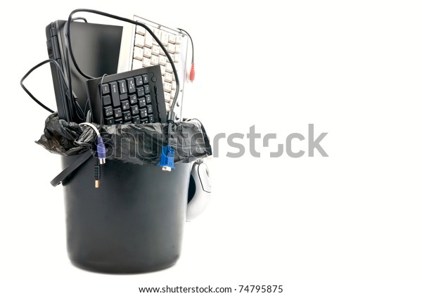 Discarded Used Old Computer Hardware Isolated Stock Photo 74795875 ...
