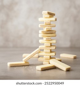 「Disordered Jenga Tower Generated Long Rectangular」のAI生成画像、2522951347 ...