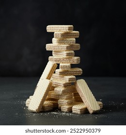 Disordered Jenga Tower Generated Long Rectangular AI-generated image ...