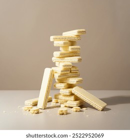 Disordered Jenga Tower Generated Long Rectangular AI-generated image ...