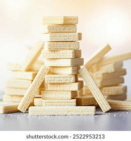 Disordered Jenga Tower Generated Long Rectangular AI-generated image ...