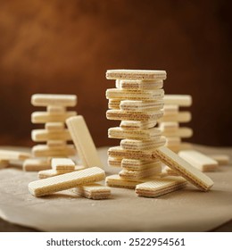 Disordered Jenga Tower Generated Long Rectangular AI-generated image ...