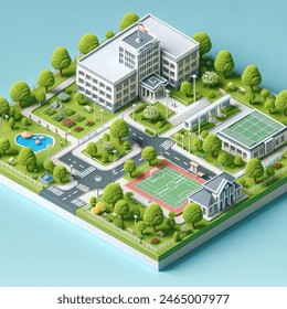 Cute Isometric 3d Image School Project AI-generated image 2463235905 ...