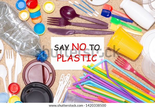 Disposable Single Use Plastic Objects Such Stock Photo 1420338500 ...