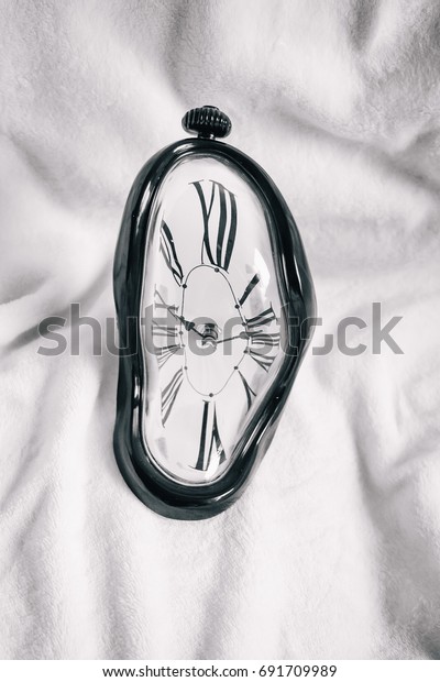 Distorted Soft Melting Clock Isolated On Stock Photo (Edit Now) 691709989