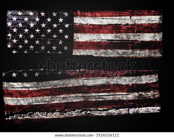 Distressed American Flag Split Half On Stock Photo 1926536111 ...