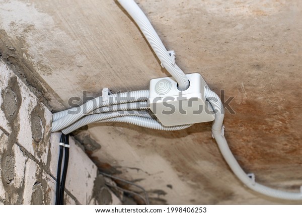 Distribution Box Cable Channels Electrical Conduit Stock Photo ...