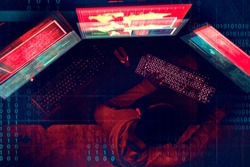 Diverse computer hacking featuring action, closeup, and coding, a ...