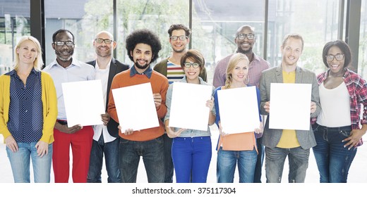 Diverse Group People Multiethnic Holding Paper Stock Photo 375117304 ... Diverse Group People Multiethnic Holding Paper Stock Photo 375117304 ...