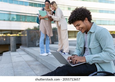 Diverse Group Students Using Computer Finding Stock Photo 2055713657 ...