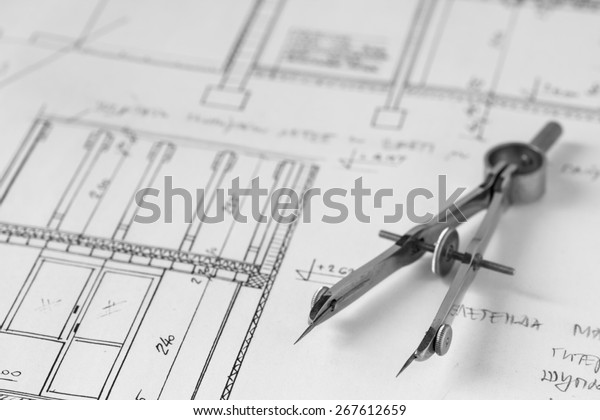 Divider Technical Drawing Construction Plan Close Stock Photo 267612659 ...