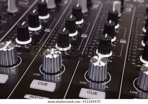 Dj Mixer Controller Knobs Switches Black Stock Photo 411569470 ...
