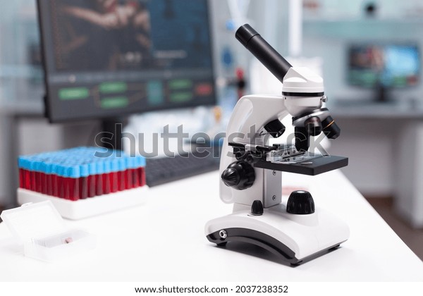 Dna Molecular Sample Under Microscope Ready Stock Photo 2037238352 ...