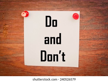 Do Dont Text On Note Paper Stock Photo 240526579 | Shutterstock