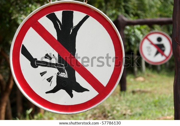Do Not Cut Tree Sign Stock Photo (Edit Now) 57786130