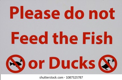 86 Do not feed the fishes sign Images, Stock Photos & Vectors ...