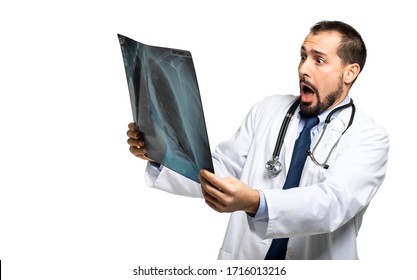 Doctor Shocking Expression While Looking Lung Stock Photo 1716013216 ...