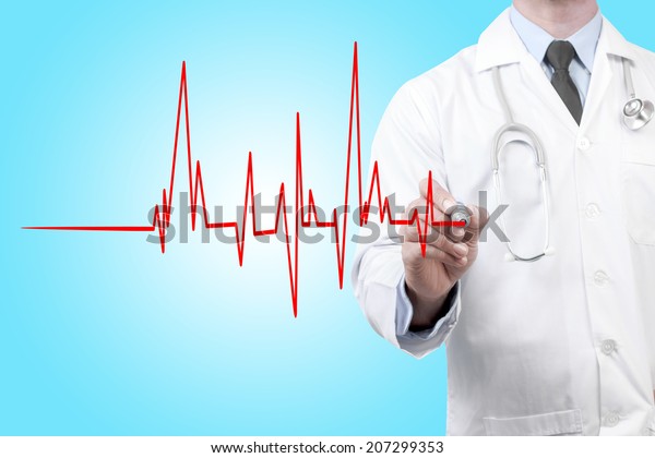 Doctors Drawing Chart Electrocadiogram Ecg Ratio Stock Photo (Edit Now ...