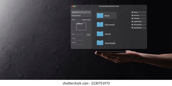 Document Management Concept Virtual Screen Icons Stock Photo 2130751973 ...