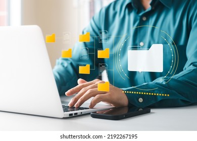 Document Management Concept Virtual Screen Icons Stock Photo 2192267195 ...