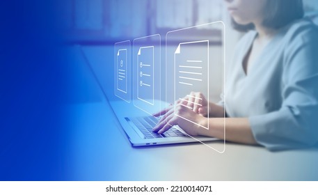 Document Management System Online Document Database Stock Photo ...