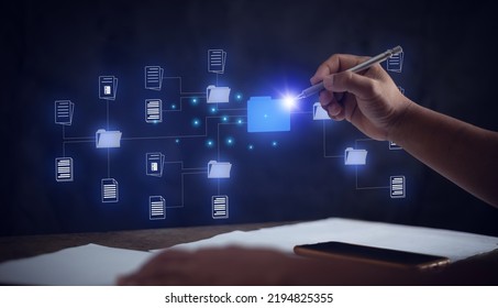 Document Management Systemdms Concept Hand Using Stock Photo 2194825355 ...