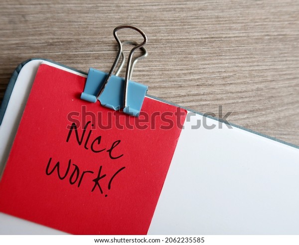 Document Red Note Compliment Handwriting Nice Stock Photo 2062235585 ...
