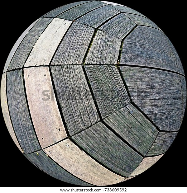 Dodecagon Timber Decking Bulging View Through Stock Photo 738609592 ...