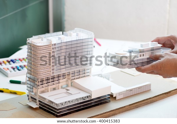 Doing Architecture Small Model Dummy Building Foto Stok 400415383 ...
