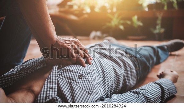 Doing Cpr First Aid Man Heart Stock Photo (Edit Now) 2010284924