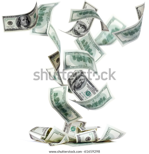 Dollar Banknotes Falling Ground Stock Photo (Edit Now) 61659298