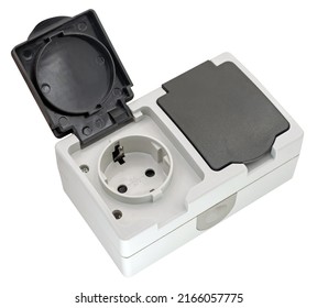 Double Electrical Socket On Isolated White Stock Photo 2166057775 ...