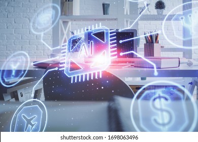 Double Exposure Data Theme Drawing Office Stock Photo 1698063496 ...