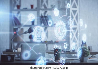 Double Exposure Data Theme Drawing Office Stock Photo 1717796548 ...