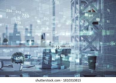 Double Exposure Data Theme Drawing Office Stock Photo 1810310815 ...