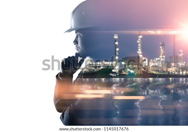 Double Exposure Image Engineer Thinking Overlay Stock Photo (Edit Now ...