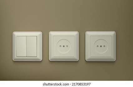 Double Socket On Plastered Plasterboard Wall Stock Photo 2170853197 ...