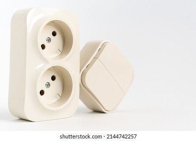 Double Socket Twokey Light Switch On Stock Photo 2144742257 | Shutterstock