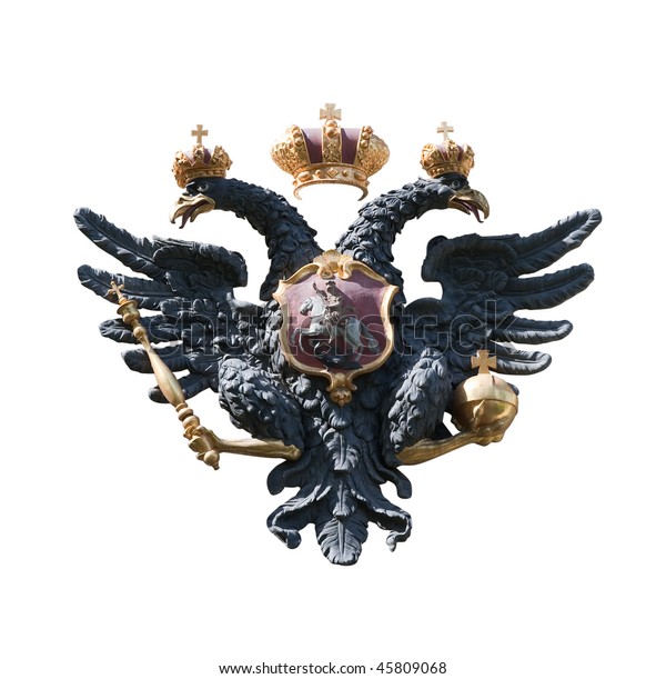 Doubleheaded Eagle Isolated Over White Clipping Stock Photo 45809068 ...