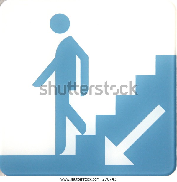 Down Stairs Exit Sign Stock Photo (Edit Now) 290743