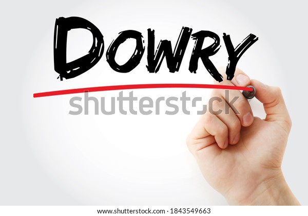 Dowry Text Marker Concept Background Stock Photo 1843549663 | Shutterstock