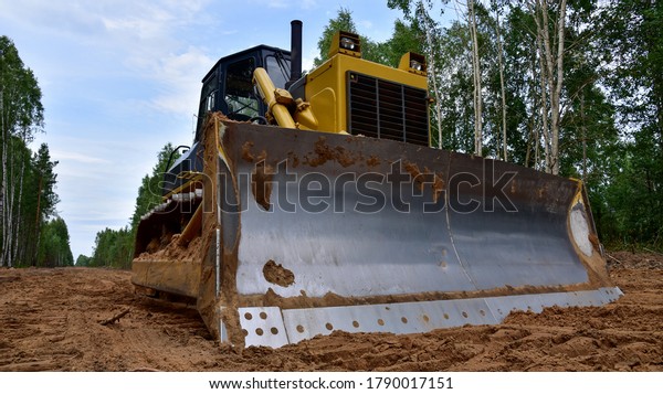Dozer During Clearing Forest Construction New Stock Photo 1790017151 ...