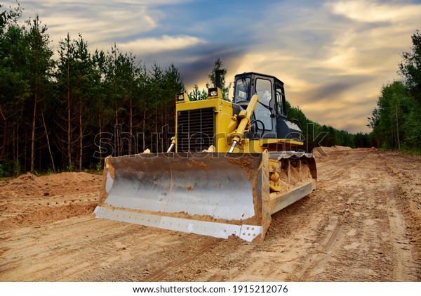 Dozer During Clearing Forest Construction New Stock Photo 1915212076 ...