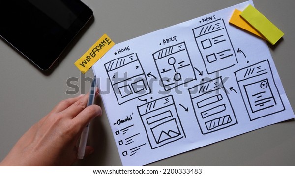 Draft Sketch Drawing Template Layout Framework Stock Photo 2200333483 ...