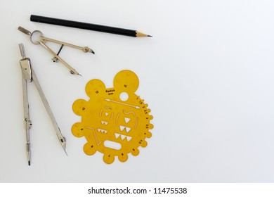 Drafting Instruments Radius Stencil On Piece Stock Photo 11475538 ...