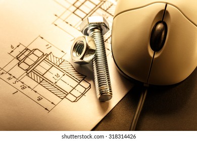 Drafting Mouse Screw Bolt Nut Stock Photo 318314426 | Shutterstock