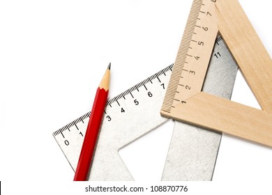 Drafting Tools On White Background Stock Photo (Edit Now) 108870821