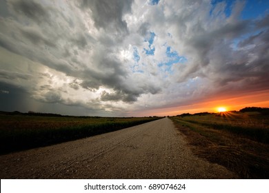 Dramatic Approaching Storm Clouds Sunset Stock Photo 689074675 ...