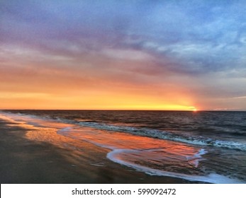 Dramatic Beach Sunrise Stock Photo (Edit Now) 599092472