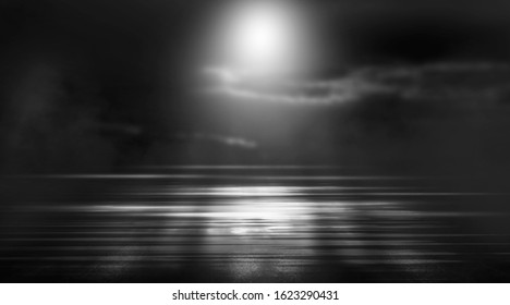 Dramatic Black White Background Cloudy Night Stock Photo 1623290431 ...
